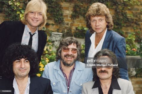 English Rock Group The Moody Blues Posed Together In 1981 Back Left