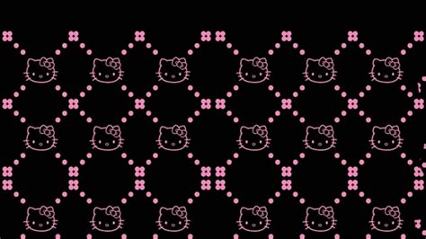 Download Pink And Black Hello Kitty Pattern Wallpaper