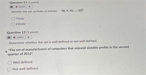 Solved Identify The Set As Finite Or Infinite Chegg Com