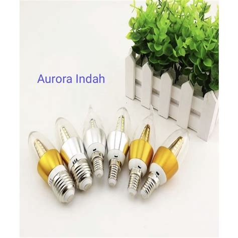 Jual Lampu Candle Led Bohlam Smd 5 Watt E14 E27 Putih Kuning Terang Bagus Shopee Indonesia