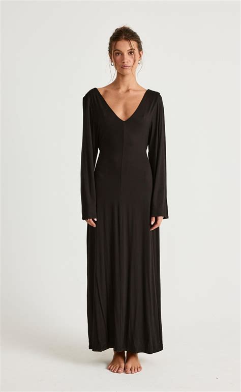 Harlow Maxi Dress Black Charcoal