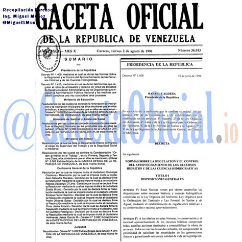 Gaceta Oficial 36013 1996 08 02