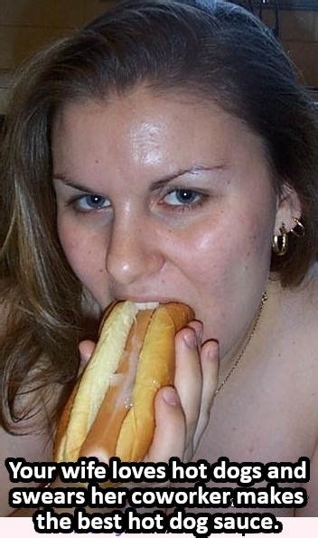 Cheating Wife Eating A Hotdog With Cum On It Cumhammer
