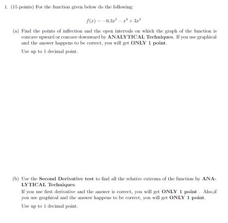 Solved Points For The Function Given Below Do The Chegg