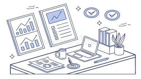 Dual Monitor Workstation For Data Analysis Business Office Vector Design Generative Ai Stock