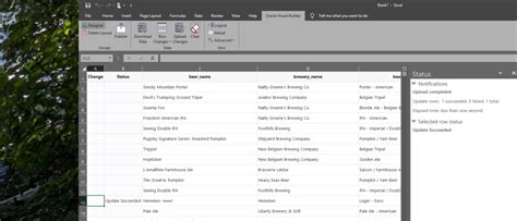 Linking Excel To Auto Rest Enabled Tableswith The Oracle Visual