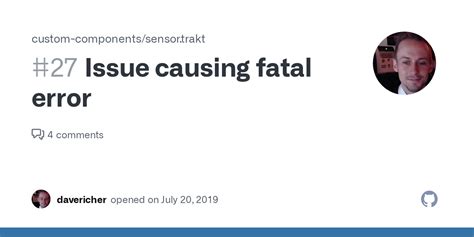 issue causing fatal error · issue 27 · custom components sensor trakt