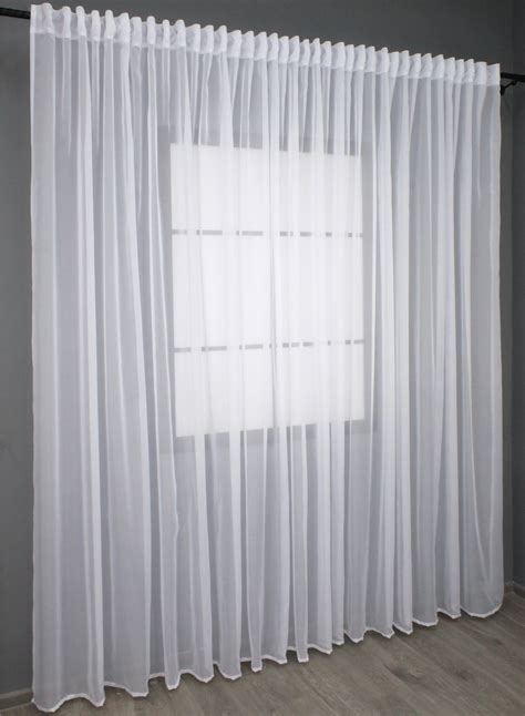 ᐉ Тюль с тесьмой на трубу Vr Textil н101 шифон однотонный 300х250 см