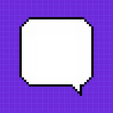 Pixel Square Dialog Box On A Bright Purple Background Illustration In The Style Of An 8 Bit