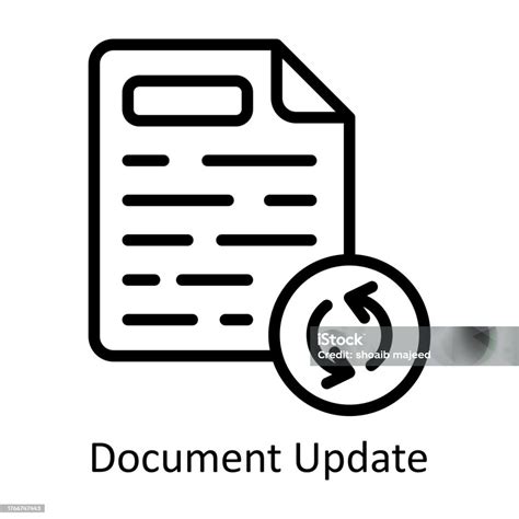 Document Update Vector Outline Design Illustration Symbol On White