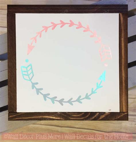 Laurel Wreath Stencil Vinyl Art Stickers Diy Home Decor Wall Decals 4