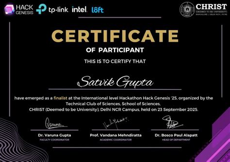 Hackgenesis25 Hackathon Innovation Christuniversity Finalist