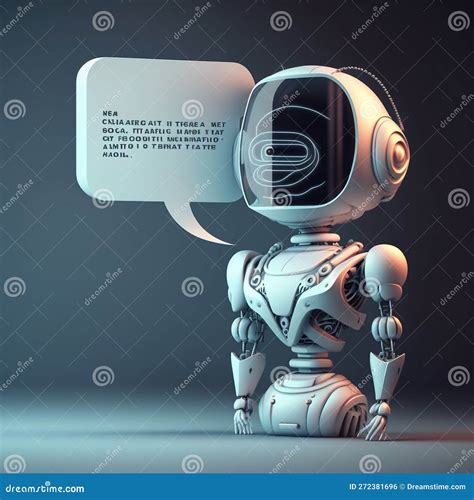 Talking Cute Robot With Artificial Intelligence Concept Of Chatbot Stock Illustration