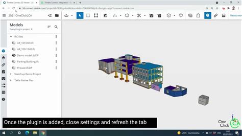 One Click Lca Tutorial Trimble Connect Integration Youtube