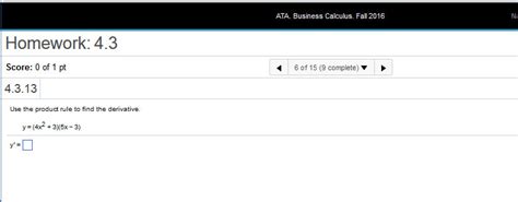 Solved Use The Product Rule To Find The Derivative Y
