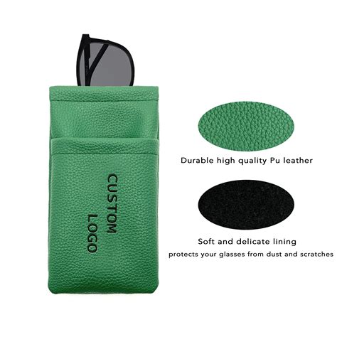 Large Double Eyeglasses Case Squeeze Top Soft Glasses Pouchportable