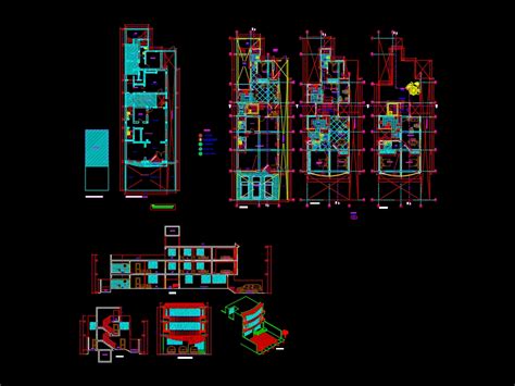 Proyecto De Departamentos Plantas Cortes Y Fachadas En Dwg 1 02 Mb