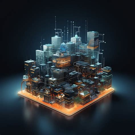 An Urban Cityscape Where Buildings Symbolize Data Warehouses
