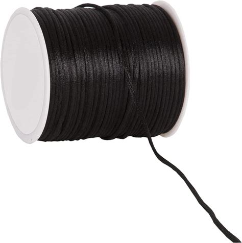 Ribbon Writer Black Silk Rattail Cord 2mm X 5 Metres Cut From Roll