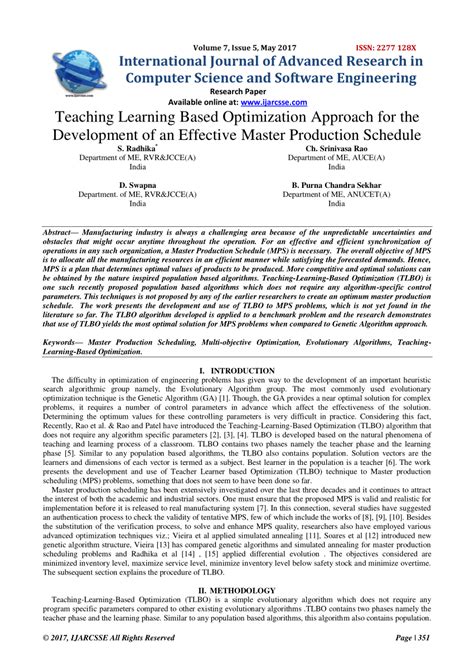 Pdf Teaching Learning Based Optimization Approach For The Development