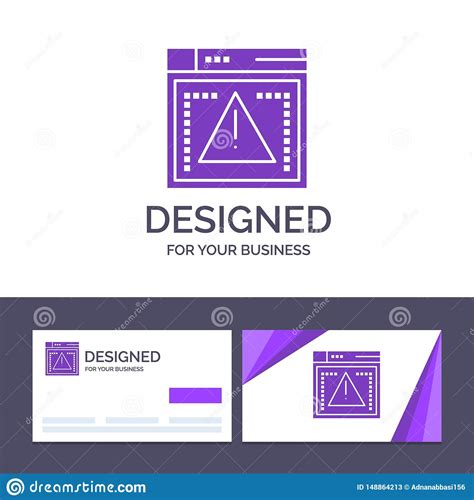 Creative Business Card And Logo Template Computing Coding Error Vector Illustration Stock