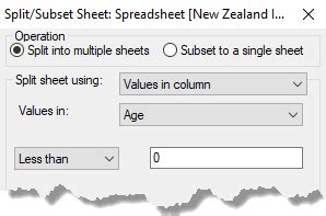 Splitting A Spreadsheet Into Subsets Genstat Knowledge Base