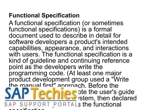 Functional Specification Of Sap Pptx