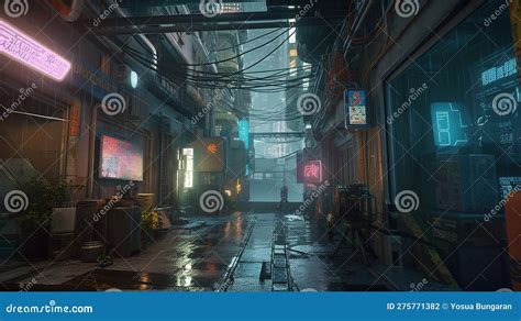 Science Fiction Environment Digital Art Illustration Generative Ai Stock Illustration