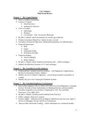 CSC Volume 1Final Exam Review Doc CSC Volume 1 Final Exam Review Chapter 1 The Capital Market