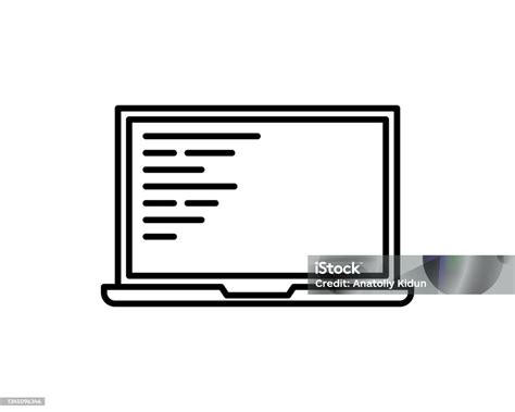 Icône De Vecteur De Codage Sur Lécran De Lordinateur Portable Isolé Sur Fond Blanc Signe De