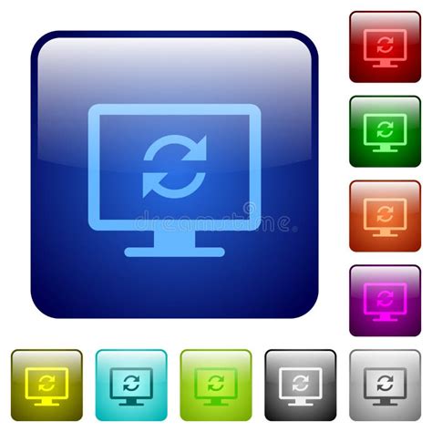 Refresh Screen Color Square Buttons Stock Vector Illustration Of