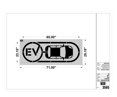 Ev W Car Station Pavement Marking Stencil — Stencil Plus