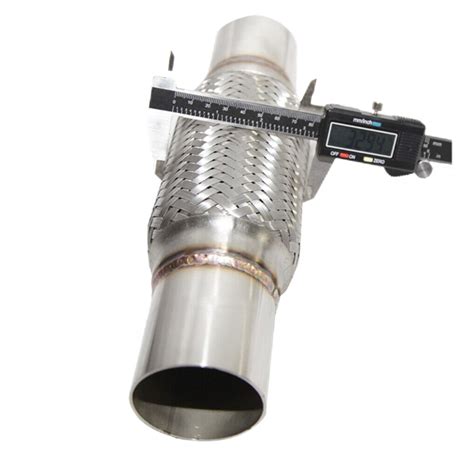 New 25 Io Stainless Steel Double Braided Flex Pipe 5 Flex Length Universal Emusa Aftermarket