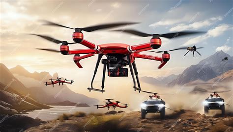 Premium Photo An Advanced Drone Swarm Performing Search And Rescue