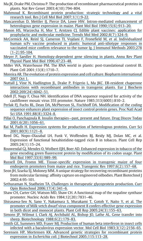 Table 4 Production Of Heterologous Proteins In Plants