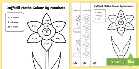 Daffodil Themed Maths Worksheets Teacher Made