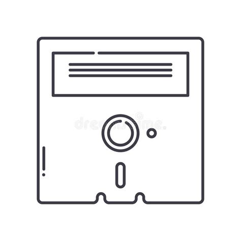 Floppy Disk Icon Linear Isolated Illustration Thin Line Vector Web Design Sign Outline