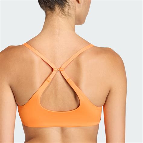Adidas W Optime Essentials Workout Light Support Bra Pure Orange Ke0826
