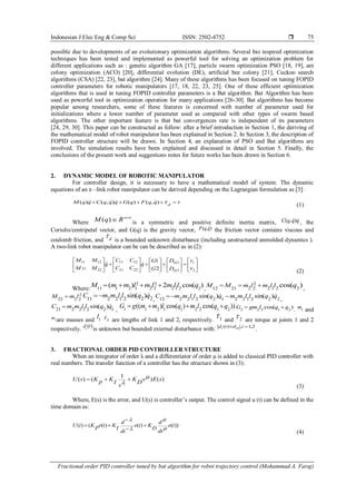 Fractional Order PID Controller Tuned By Bat Algorithm For Robot Trajectory Control PDF