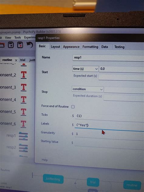 Setting Slider To Have Only 1 Tick For Consent Form Builder Psychopy