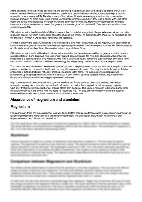 Solution Atomic Absorption Spectroscopy Analysis Studypool