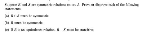 solved suppose r and s are symmetric relations on set a