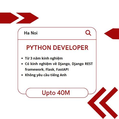 Anh Lan On Linkedin Fulltimejob Hn Pythondeveloper Requirements