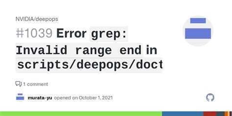 Error Grep Invalid Range End In Scripts Deepops Doctl Sh Issue NVIDIA Deepops