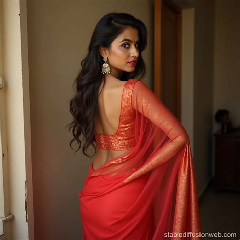 Indian Sari Outfit With Aunty Stable Diffusion Online