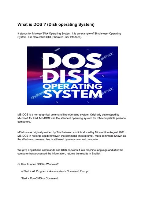 what is dos disk operating system pdf