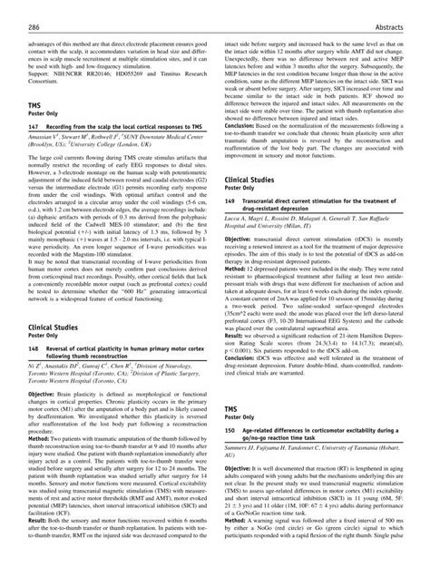 Pdf Reversal Of Cortical Plasticity In Human Primary Motor Cortex Following Thumb