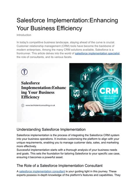Ppt Salesforce Implementationenhancing Your Business Efficiency