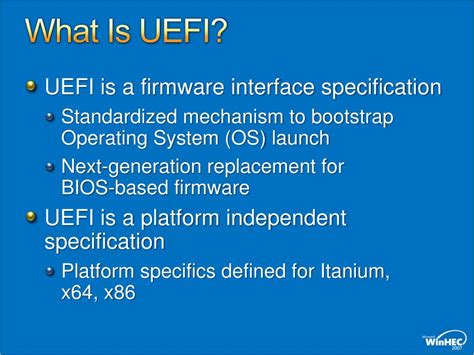 Ppt Unified Extensible Firmware Interface Uefi Implementation