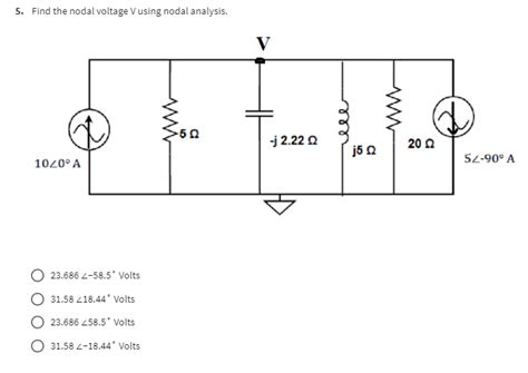 Solved Find The Nodal Voltage V Using Nodal Analysis Chegg Com